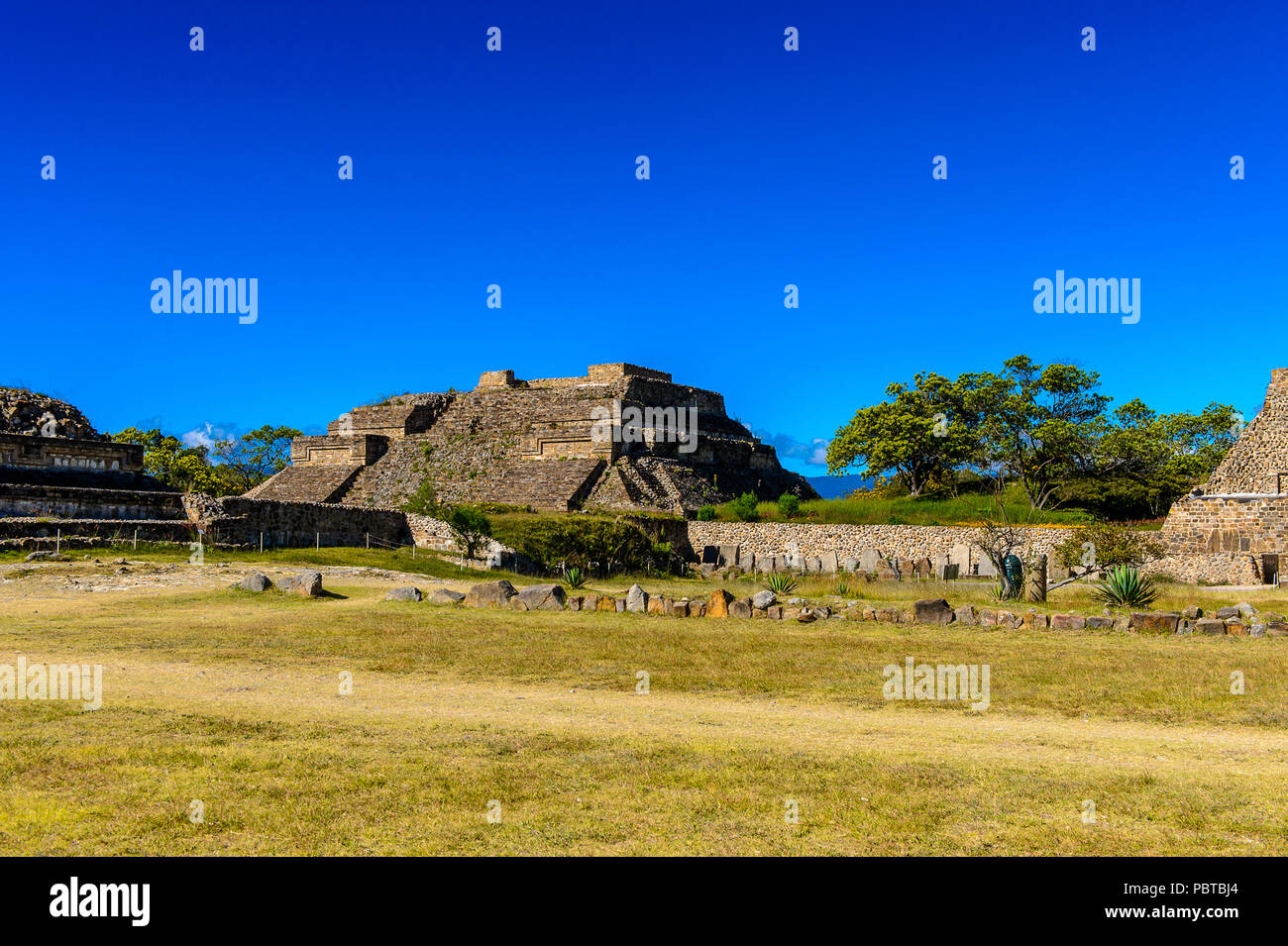 Pyramid of Monte Alban, a large pre-Columbian archaeological site ...