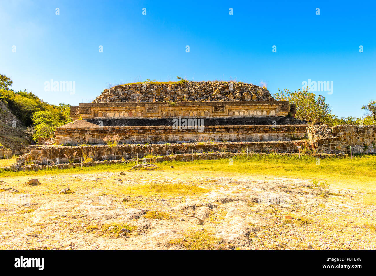 Pyramid of Monte Alban, a large pre-Columbian archaeological site ...