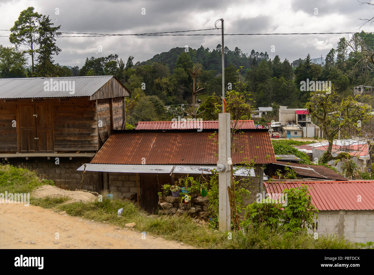 Architrecture and nature of the One of the maya villages in Chiapas ...