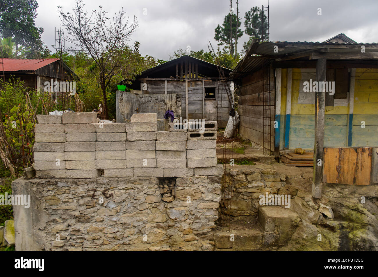 Architrecture and nature of the One of the maya villages in Chiapas ...