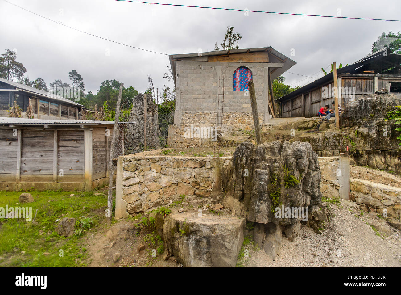 Architrecture and nature of the One of the maya villages in Chiapas ...