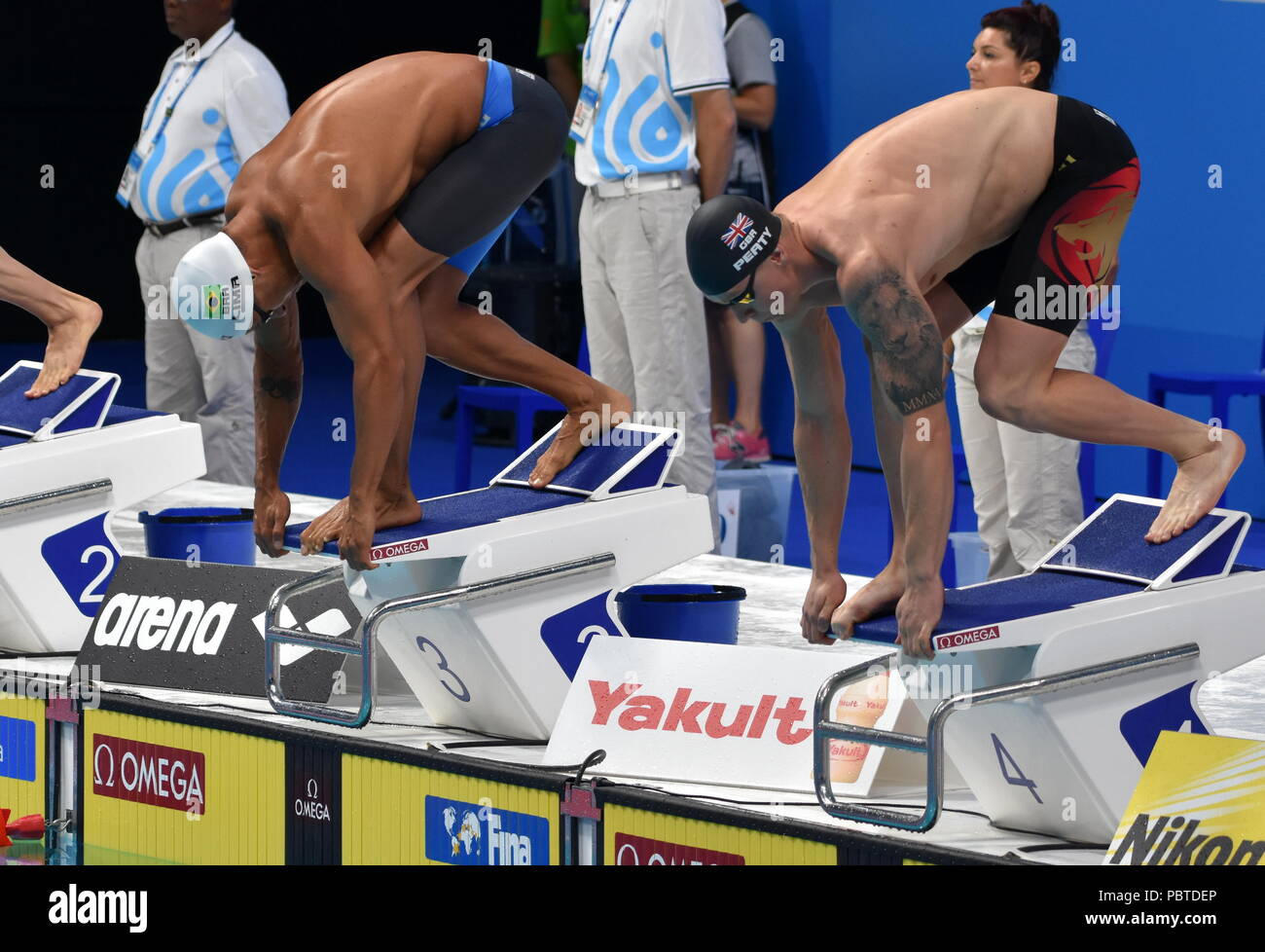 Budapest, Hungary - Jul 25, 2017. Competitive swimmer PEATY Adam (GBR ...