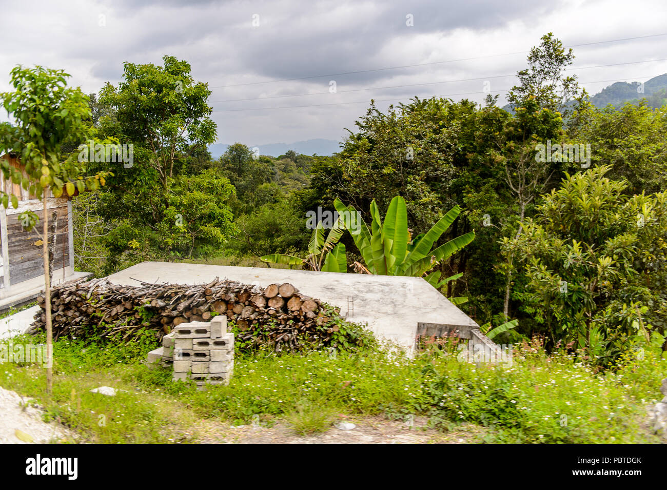 Architrecture and nature of the One of the maya villages in Chiapas ...