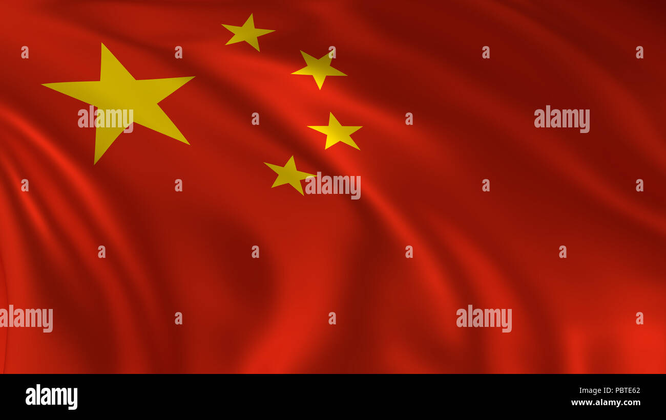 China flag waving in the air in 3d rendering Stock Photo - Alamy