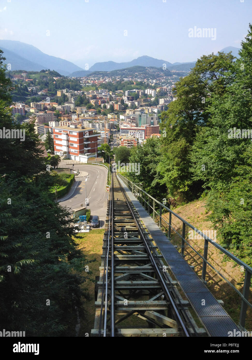 Funicular Transportation from Paradiso to top of Monte San Salvatore ...
