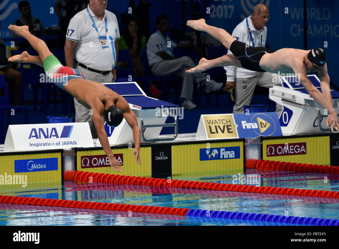 Budapest, Hungary - Jul 25, 2017. Competitive swimmer GYURTA Gergely ...