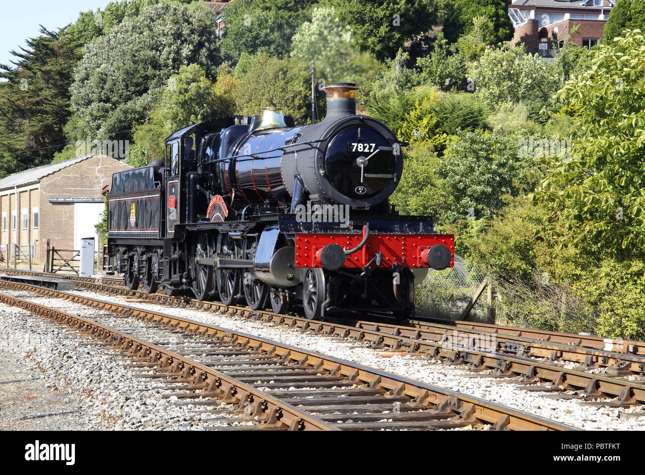 Steam locomotive GWR Manor Class No 7827 Lydham Manor at Kingswear ...