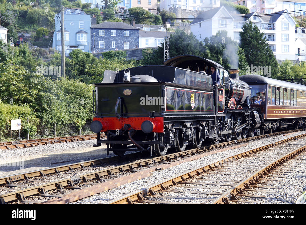 Steam locomotive GWR Manor Class No 7827 Lydham Manor at Kingswear ...