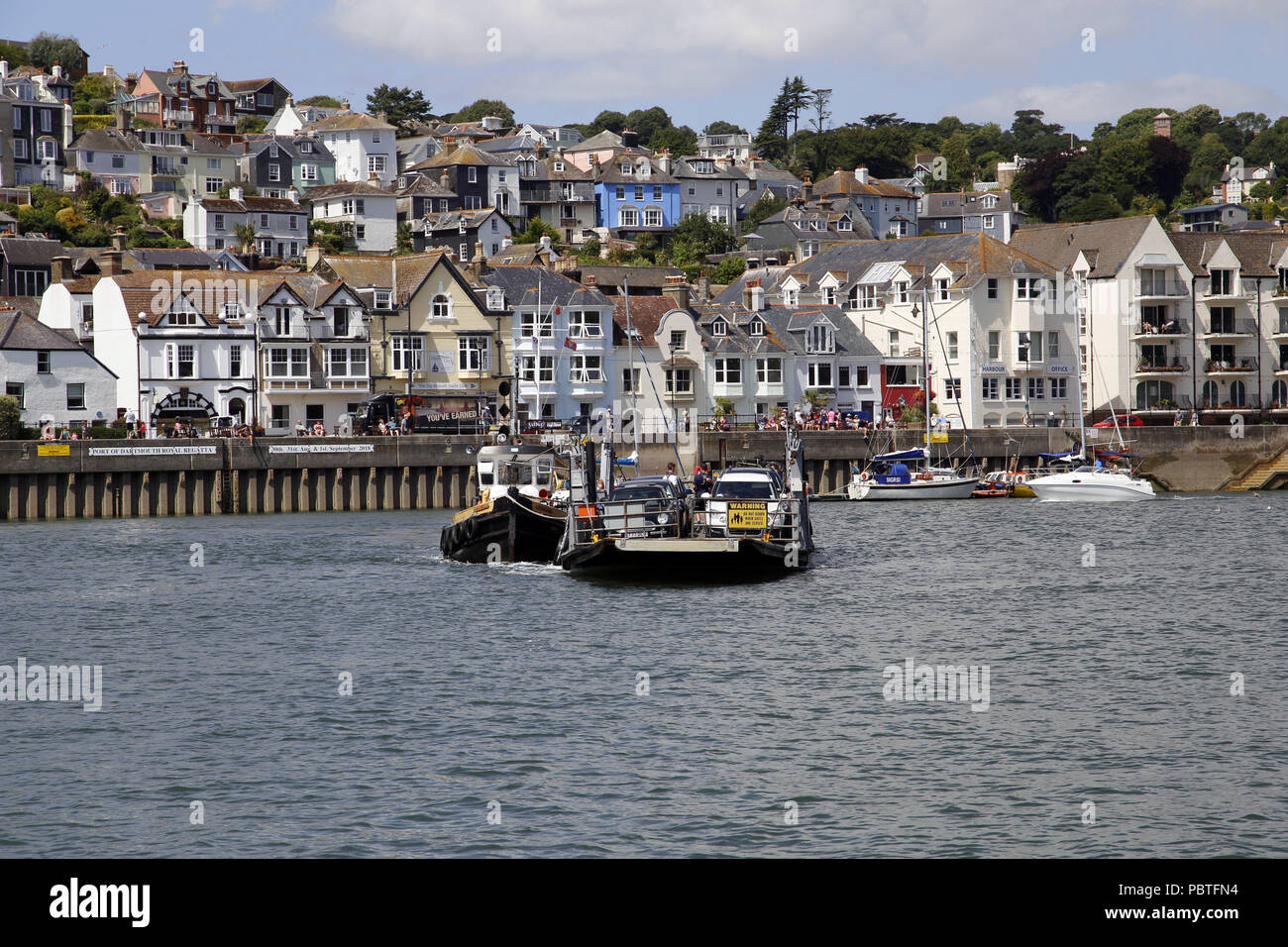 Kingswear to Dartmouth car ferry crossing the River Dart, Dartmouth ...