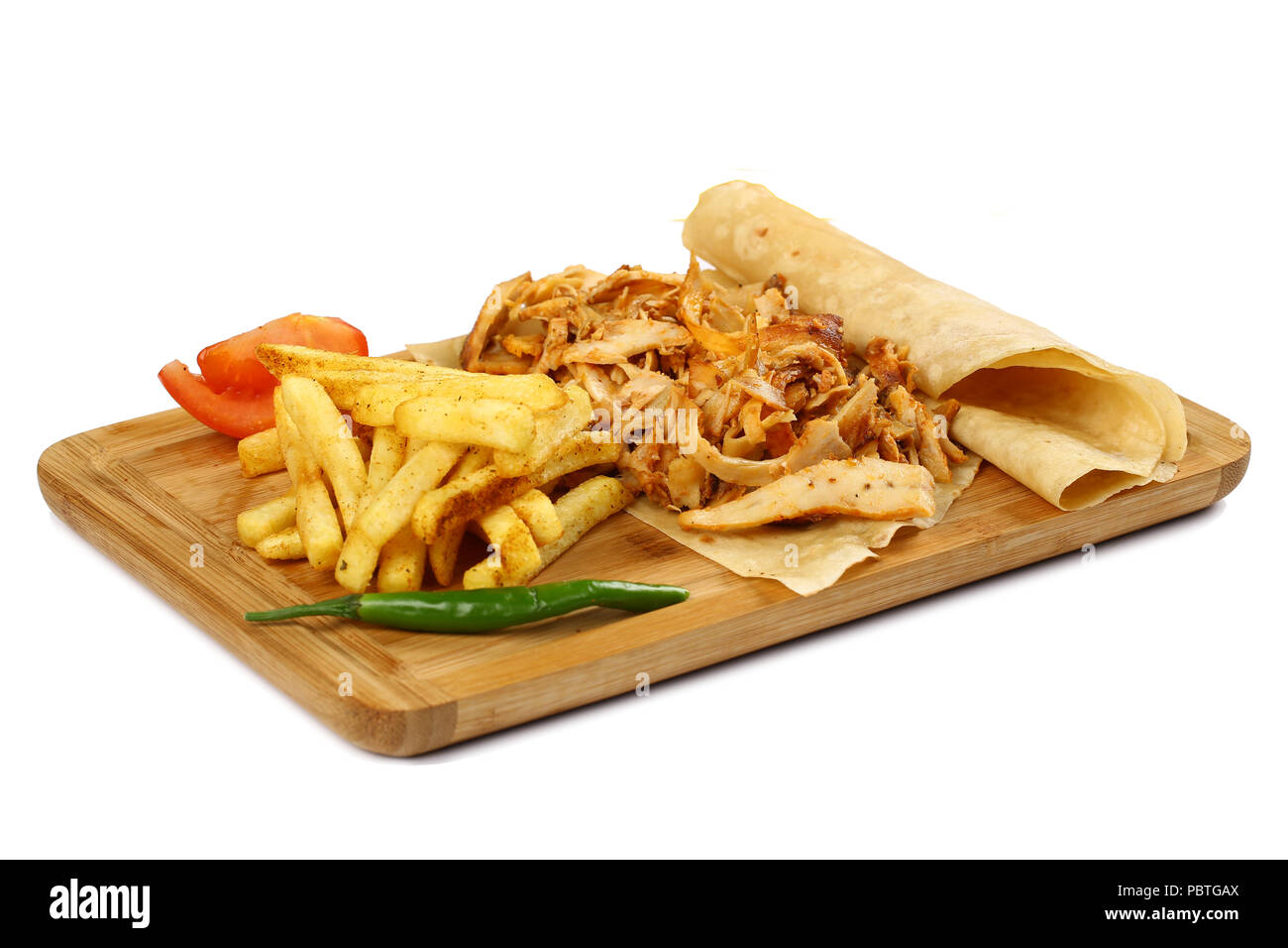 Turkish chicken meat doner Cut Out Stock Images & Pictures - Alamy