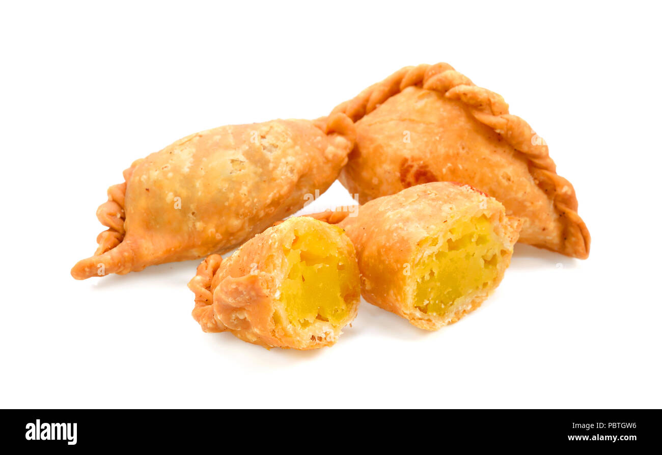 Curry puff on white background Stock Photo - Alamy