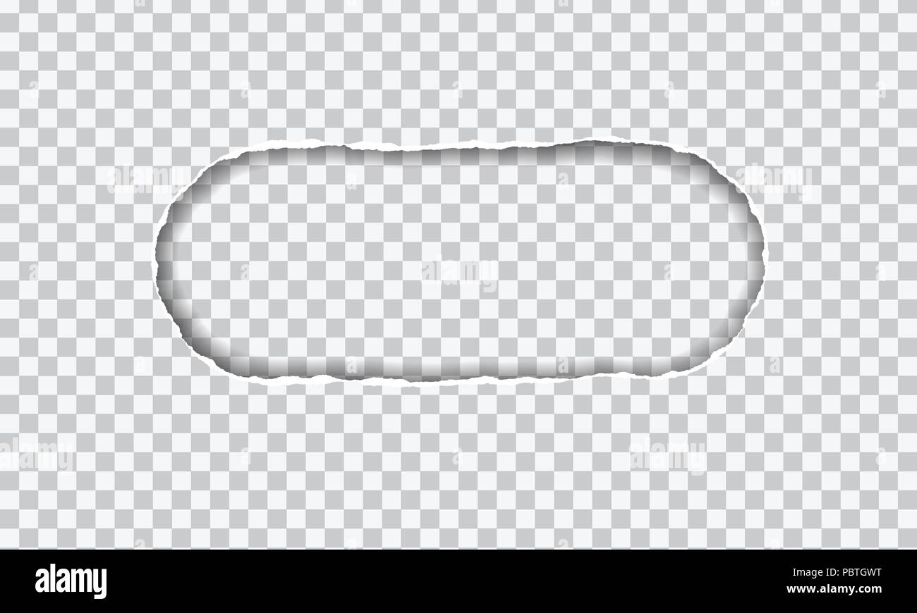 Torn paper with oval hole, shadow and transparent background - isolated ...