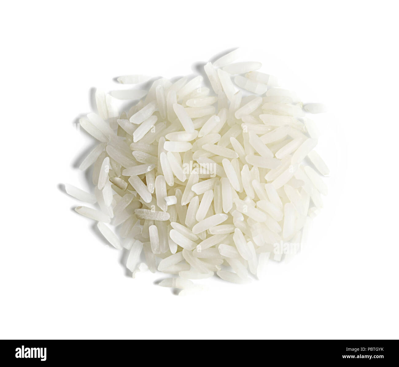 milled rice on white background Stock Photo - Alamy