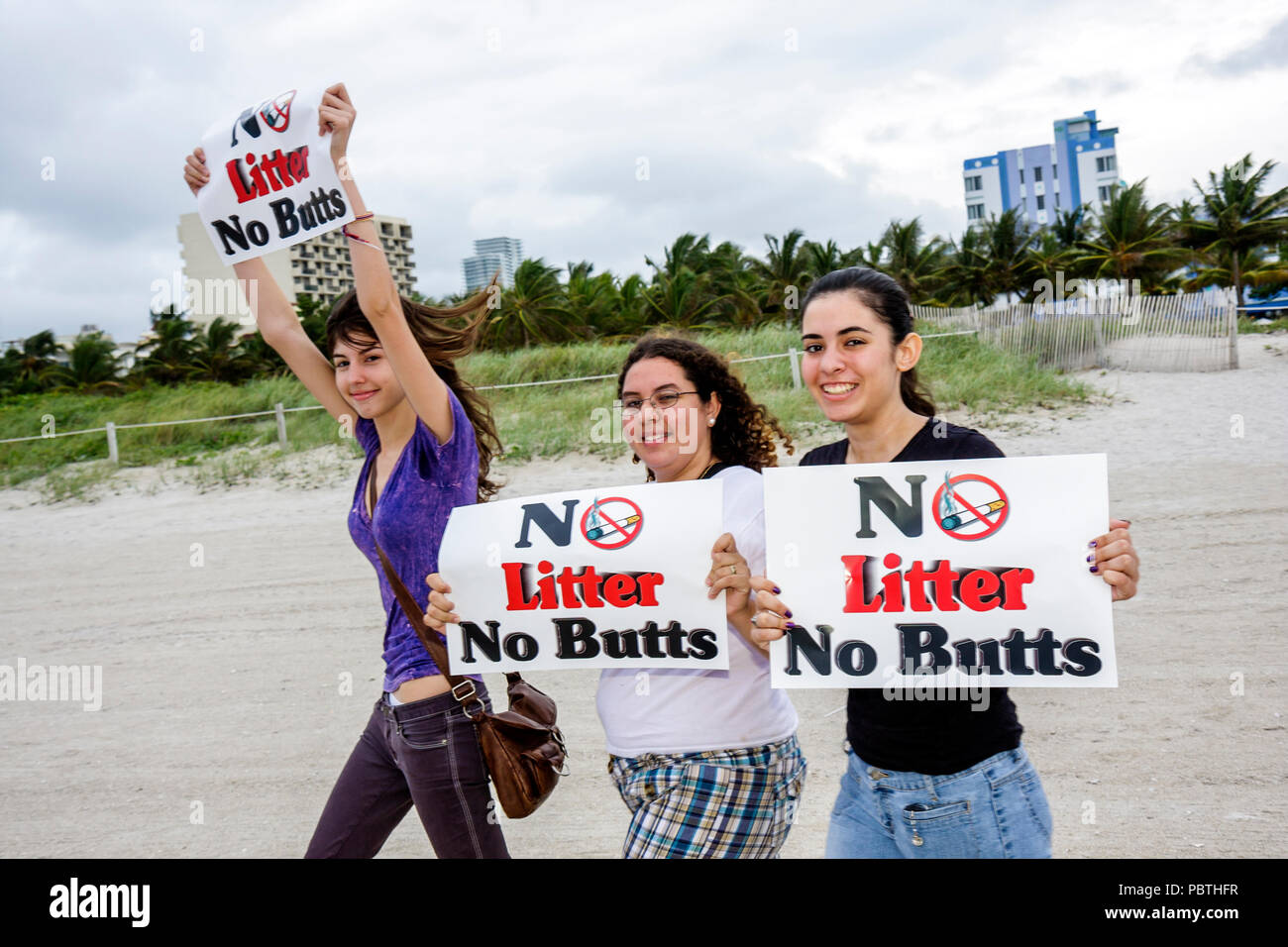 Miami Beach Florida,anti litter anti litter demonstration,community ...