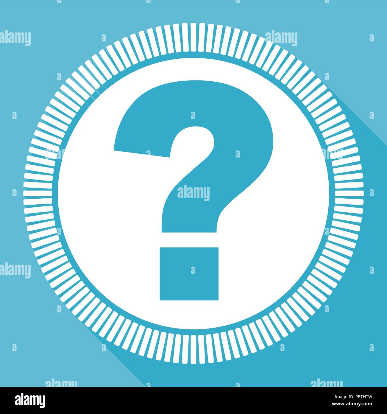 Question mark editable flat vector icon, square web button, blue ...