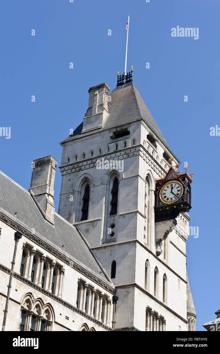The clock tower of the Royal Courts Justice, City of London, England ...