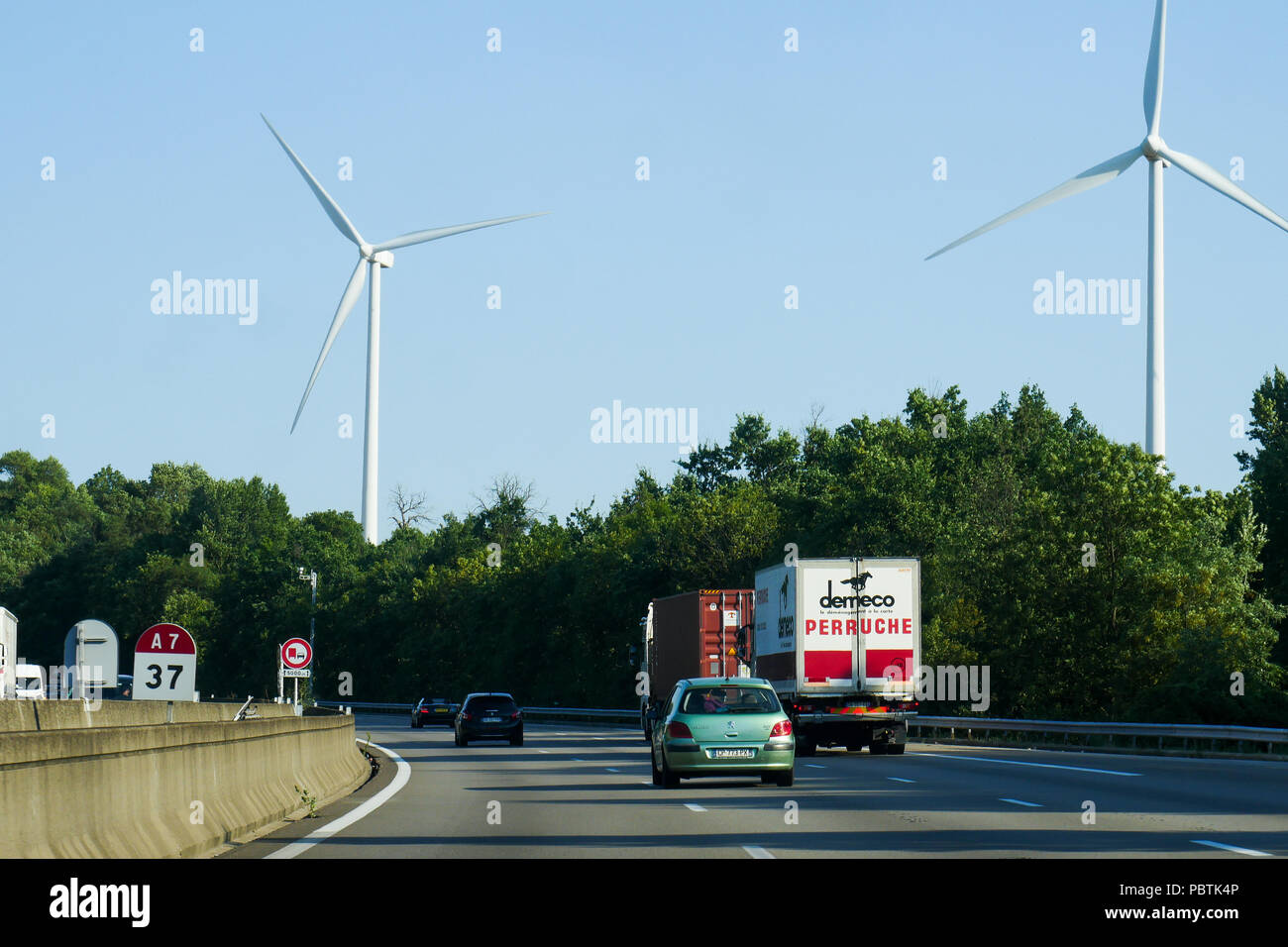 Driving on A7 Highway, France Stock Photo - Alamy