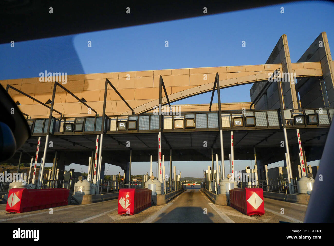 A7 Highway toll gate, Autoroute du Soleil, France Stock Photo - Alamy