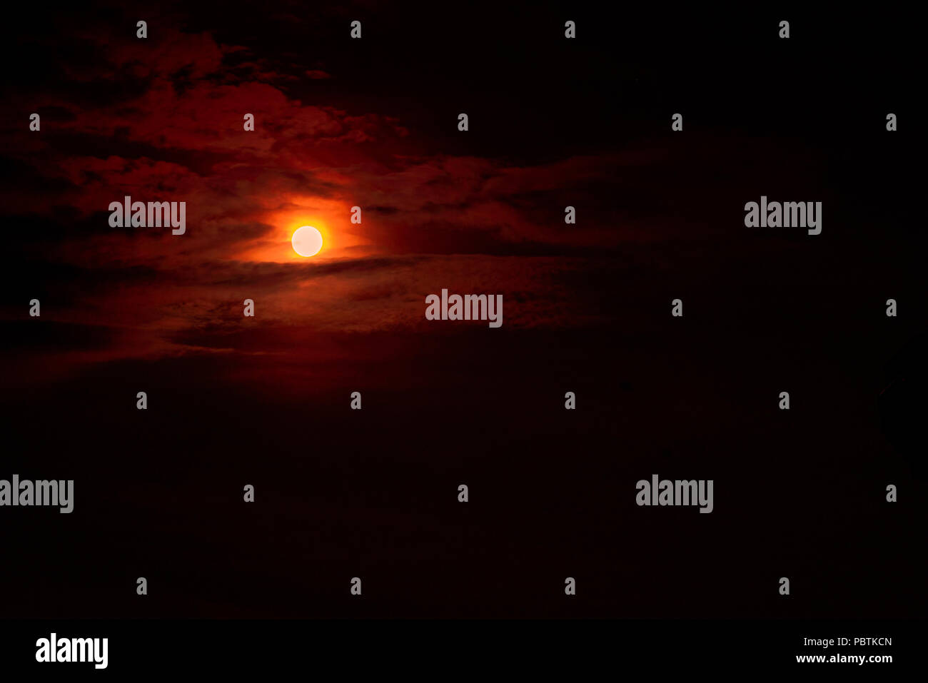 Moon eclipse - planet red blood Stock Photo - Alamy