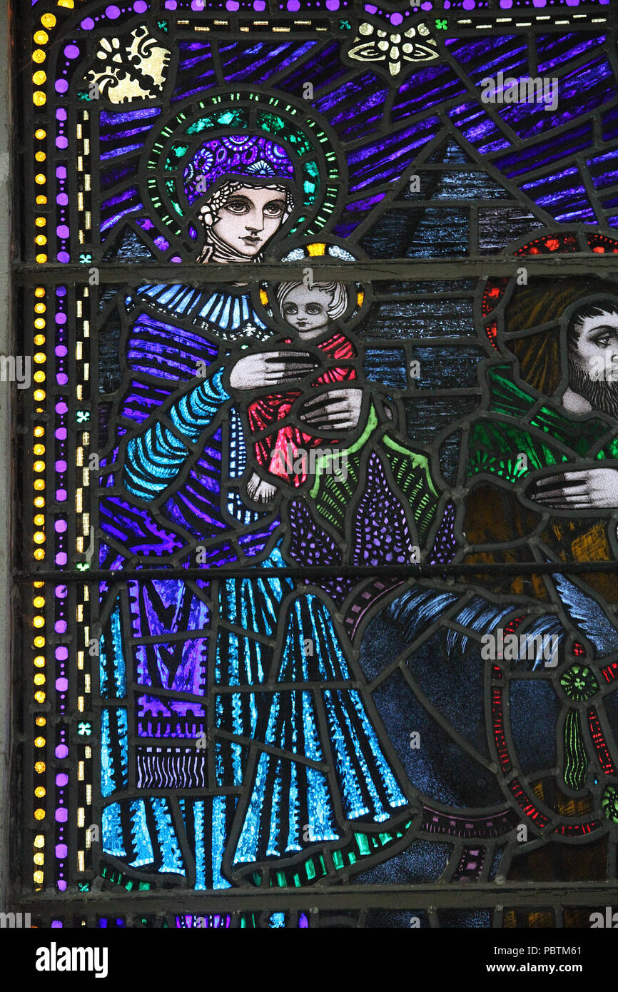 Harry Clarke stained glass window in the Church of the Nativity of the ...
