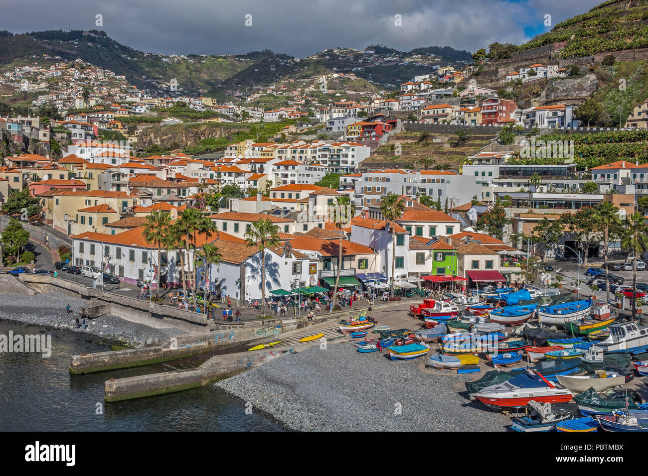 View Across The Harbour, Camara De Lobos Madeira Portugal Stock Photo ...