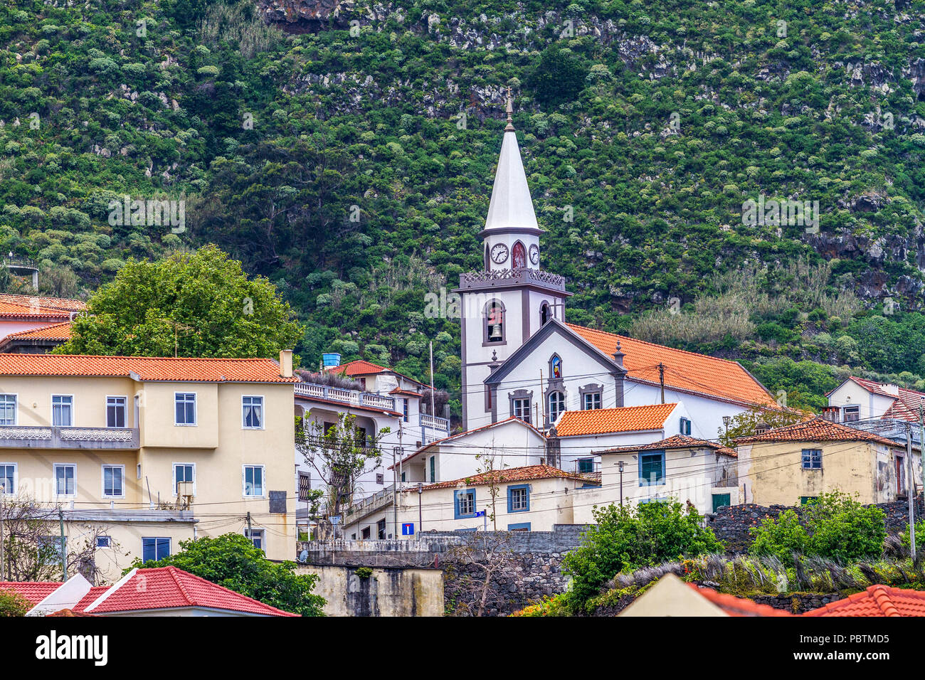 Church In Porto Moniz, Madeira, Portugal Stock Photo - Alamy
