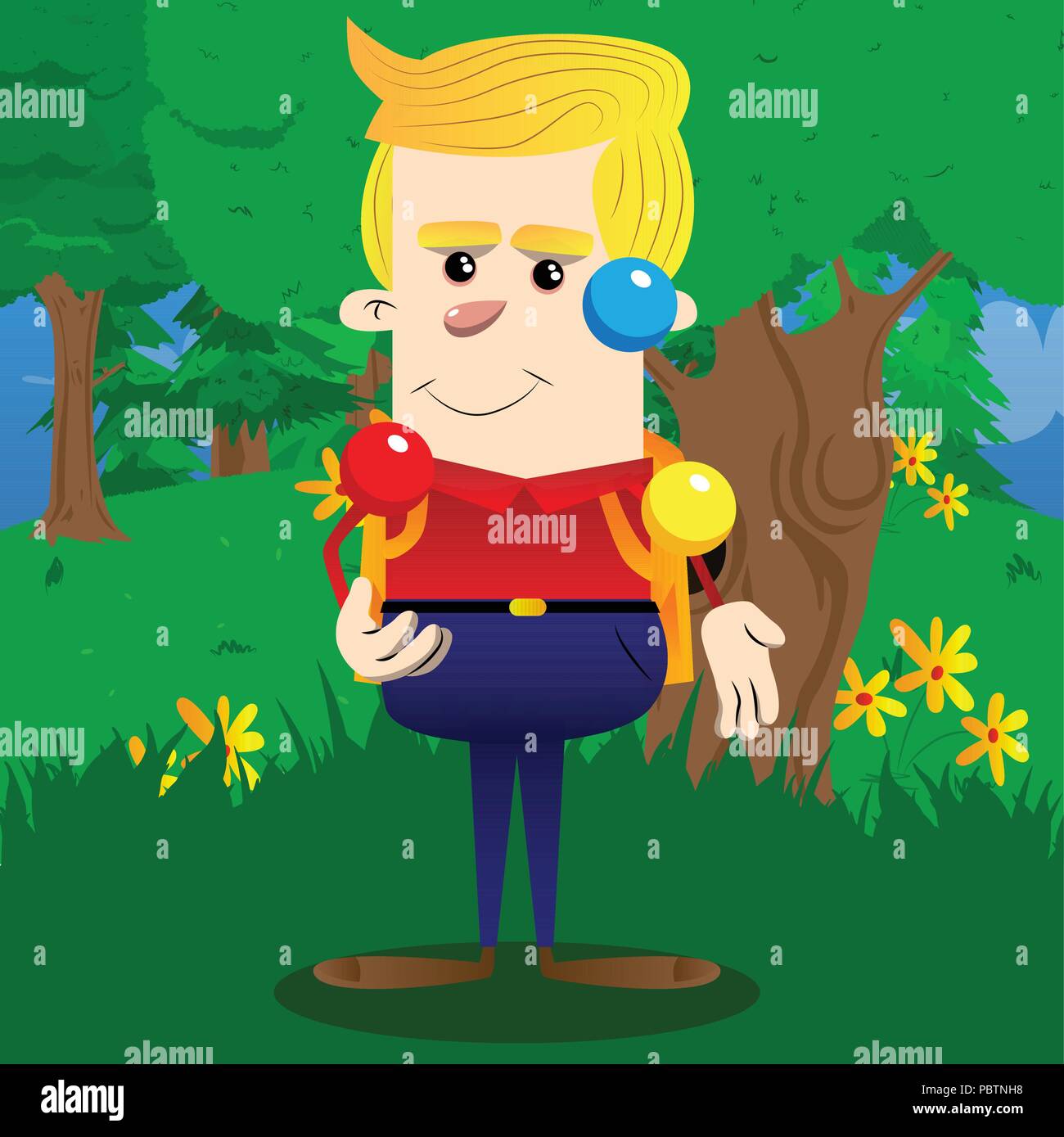 Schoolboy juggler. Vector cartoon character illustration Stock Vector ...