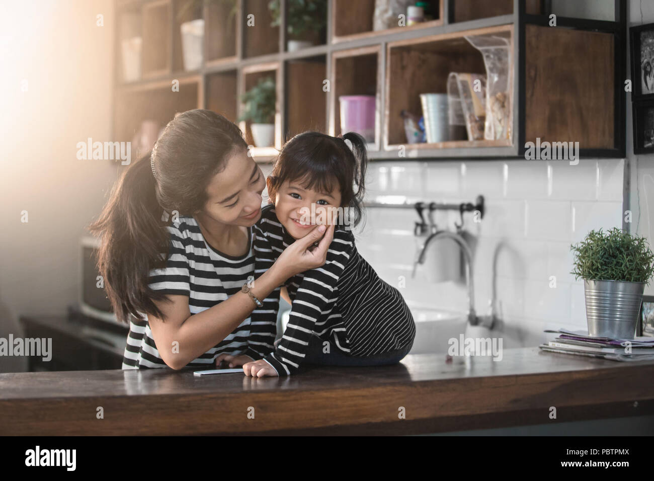 beautiful moment with mum at home Stock Photo - Alamy