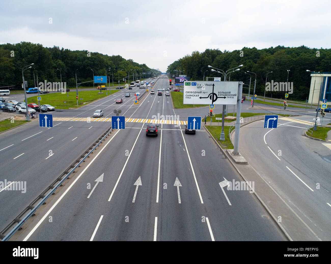 Aerial highway junction hi-res stock photography and images - Alamy