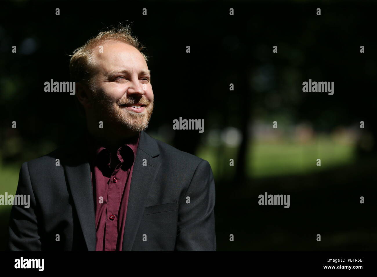 Stephen Agnew of the Green Party in Northern Ireland poses for a photo ...