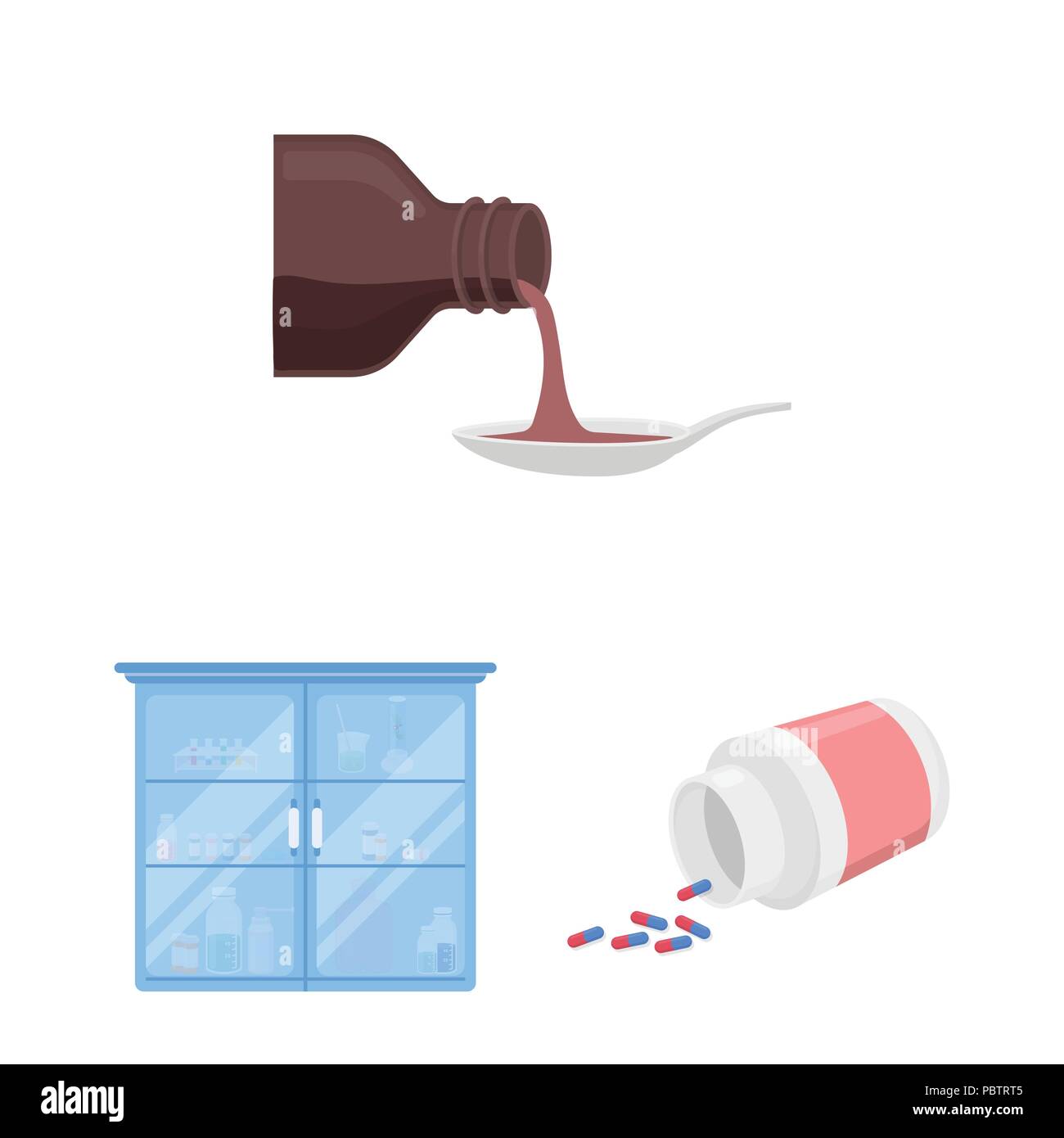 Medicine and treatment cartoon icons in set collection for design ...