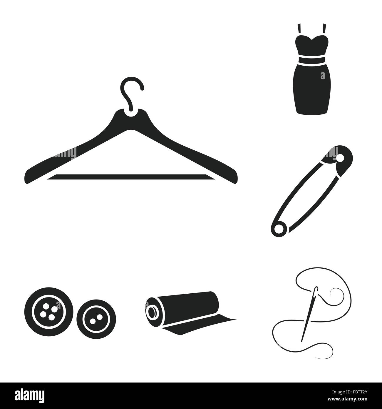 Atelier and sewing black icons in set collection for design. Equipment ...