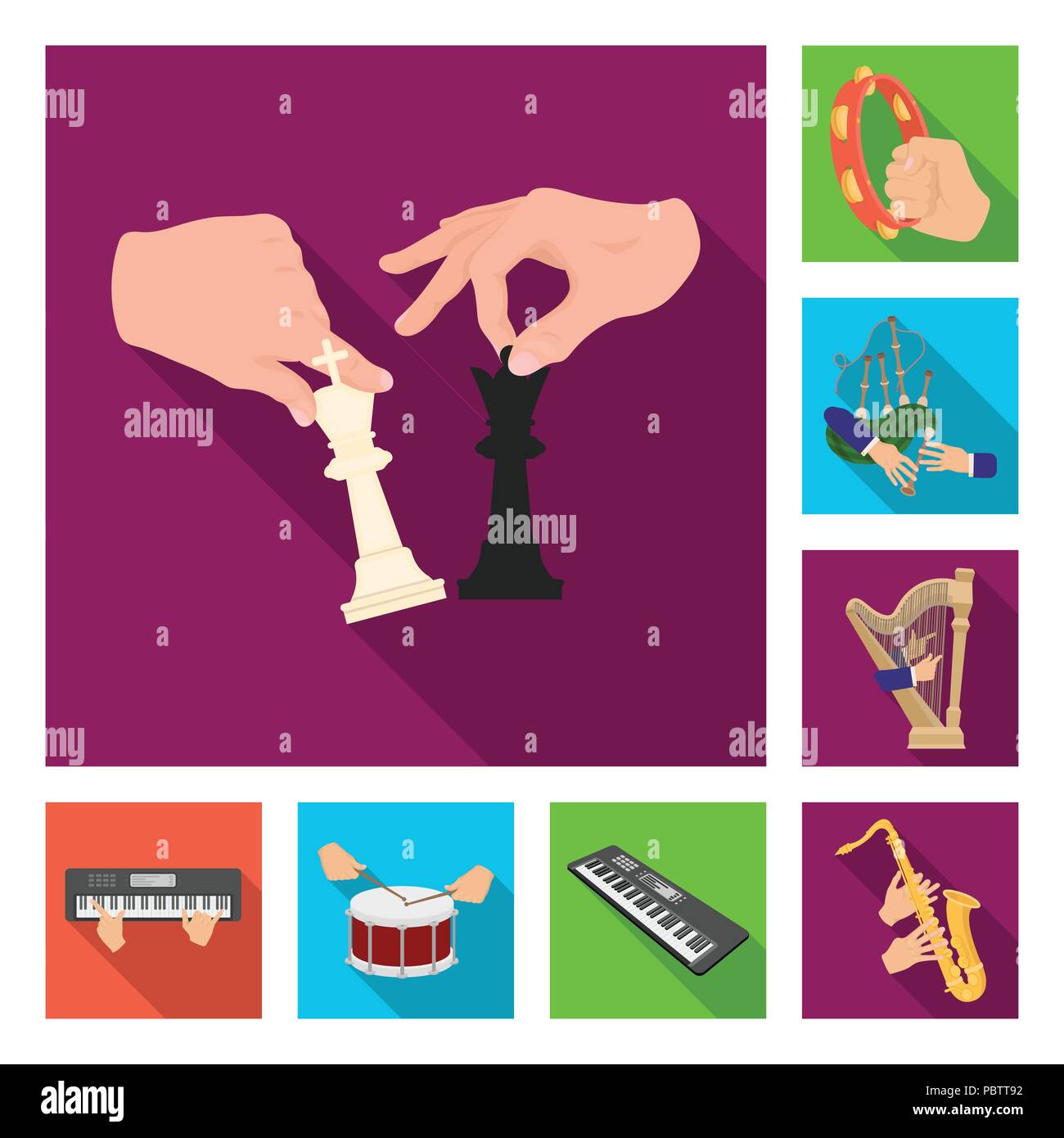 Manipulation by hands flat icons in set collection for design. Hand ...