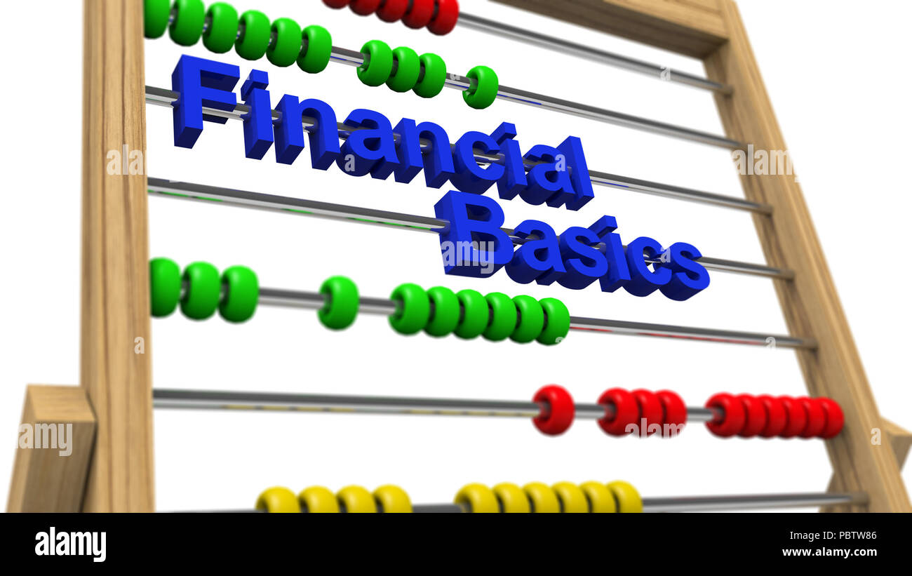 basic finance concepts shown on a preschool abacus Stock Photo - Alamy