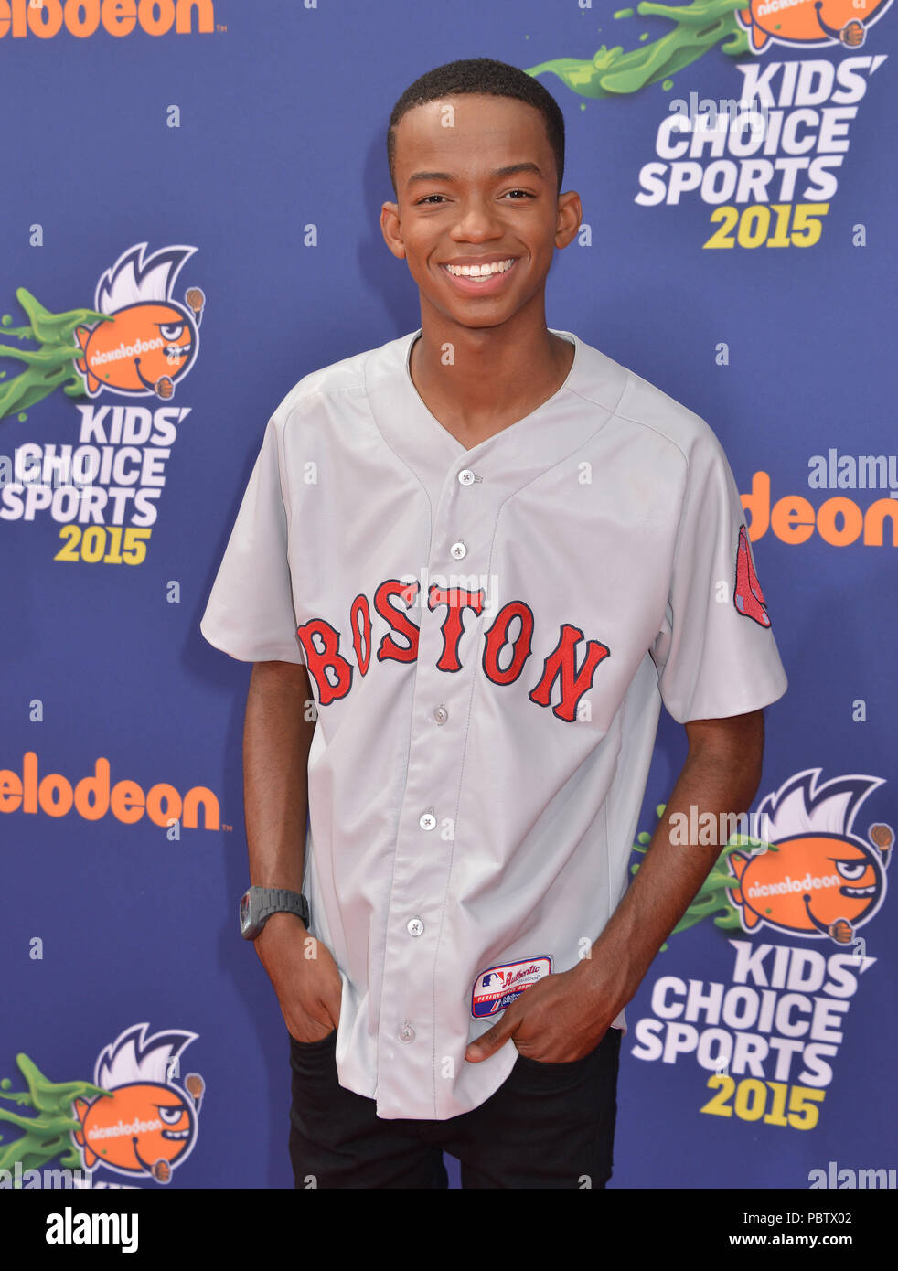 Coy Stewart at the 2015 Nickelodeon Kid's Choice Sports awards at UCLA ...