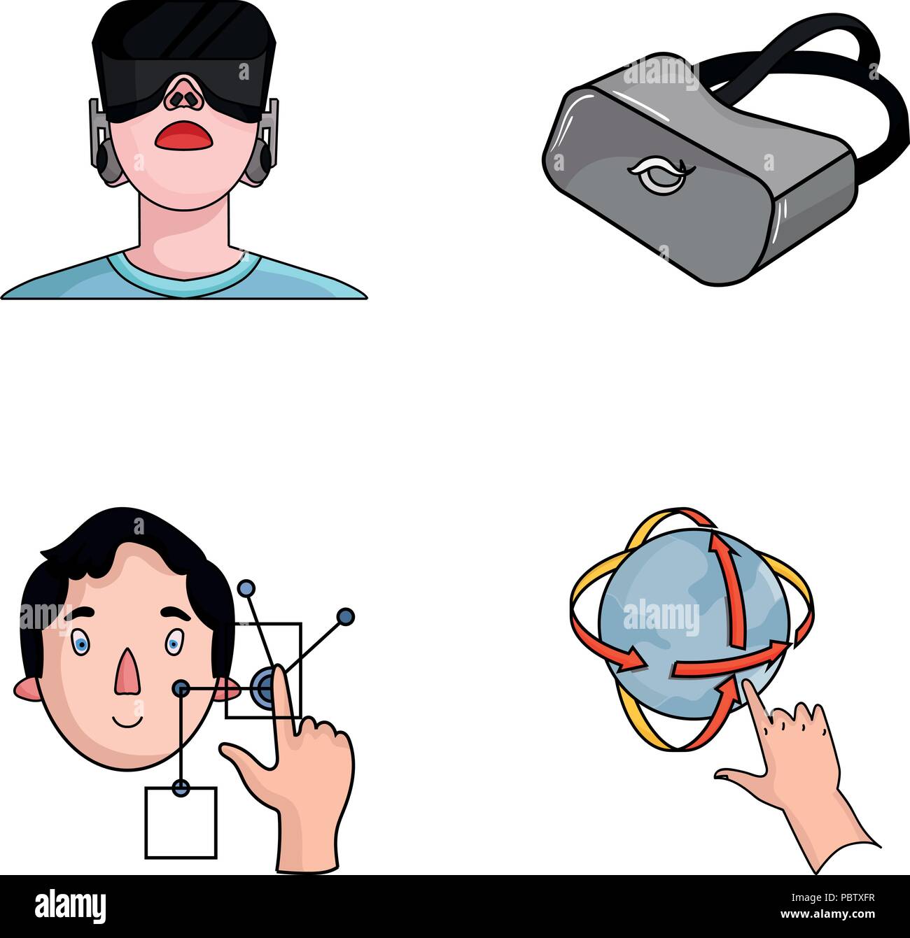 Innovation, man, head, hand .Virtual reality set collection icons in ...