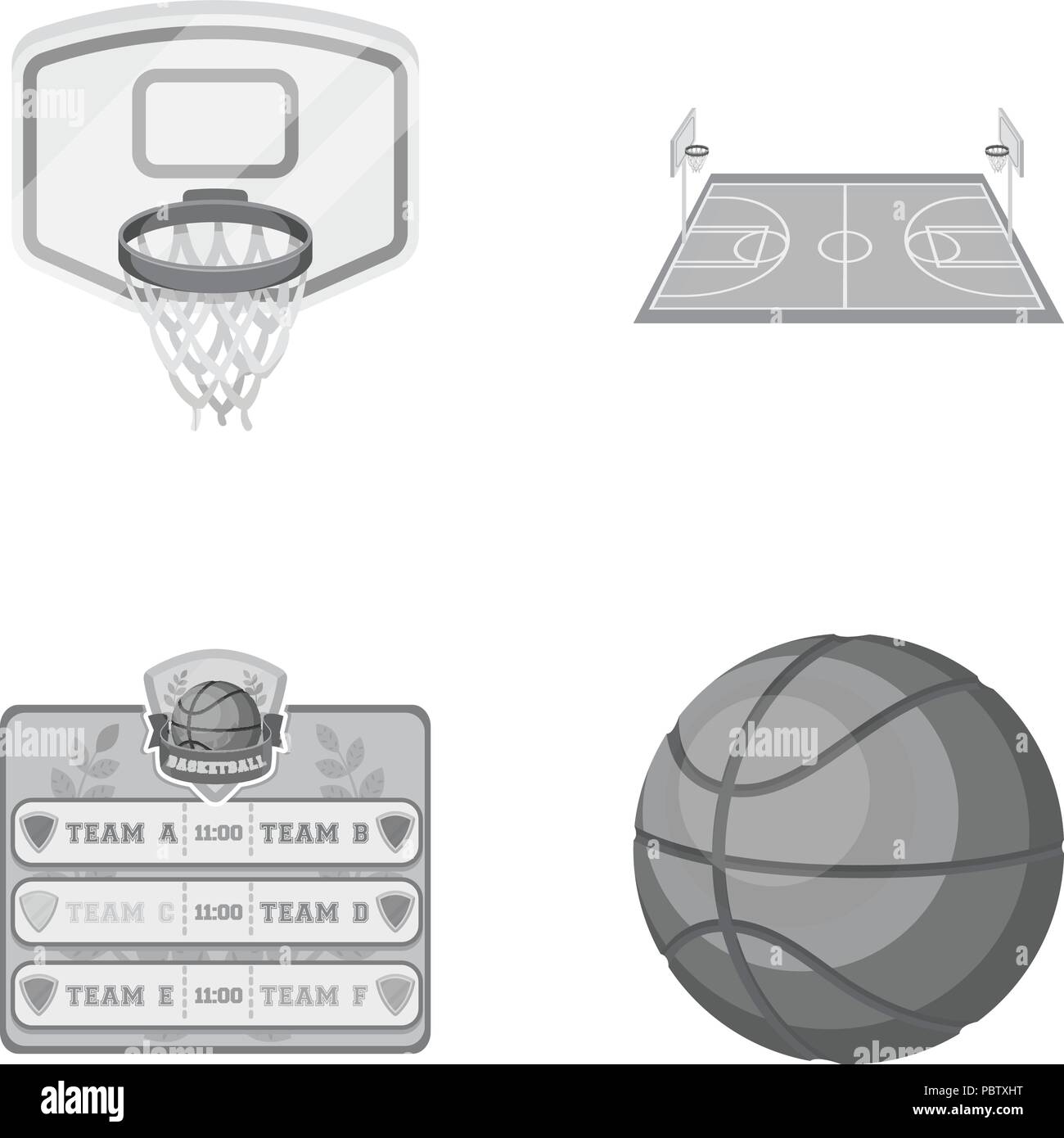 Basketball and attributes black icons in set collection for design ...