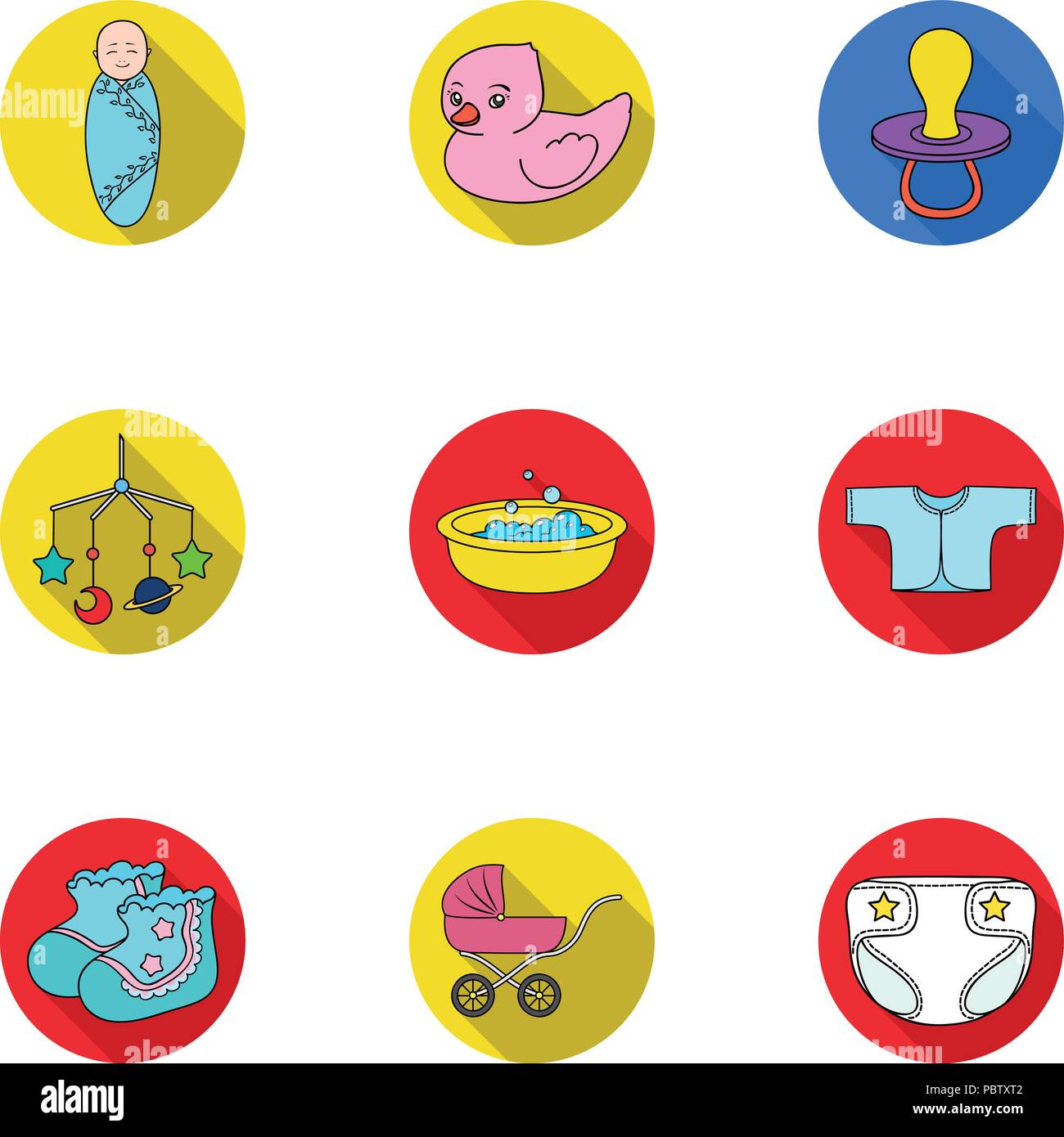 Baby born set icons in flat design. Big collection of baby born vector ...