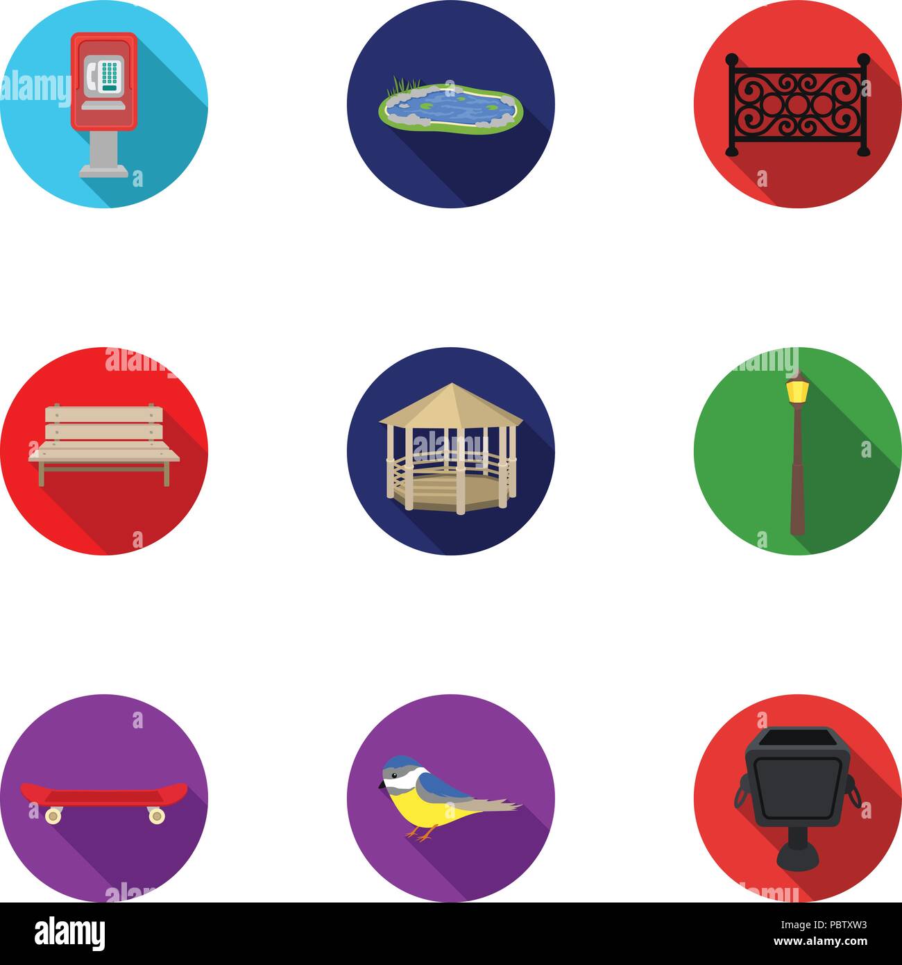 Park set icons in flat style. Big collection of park vector symbol ...