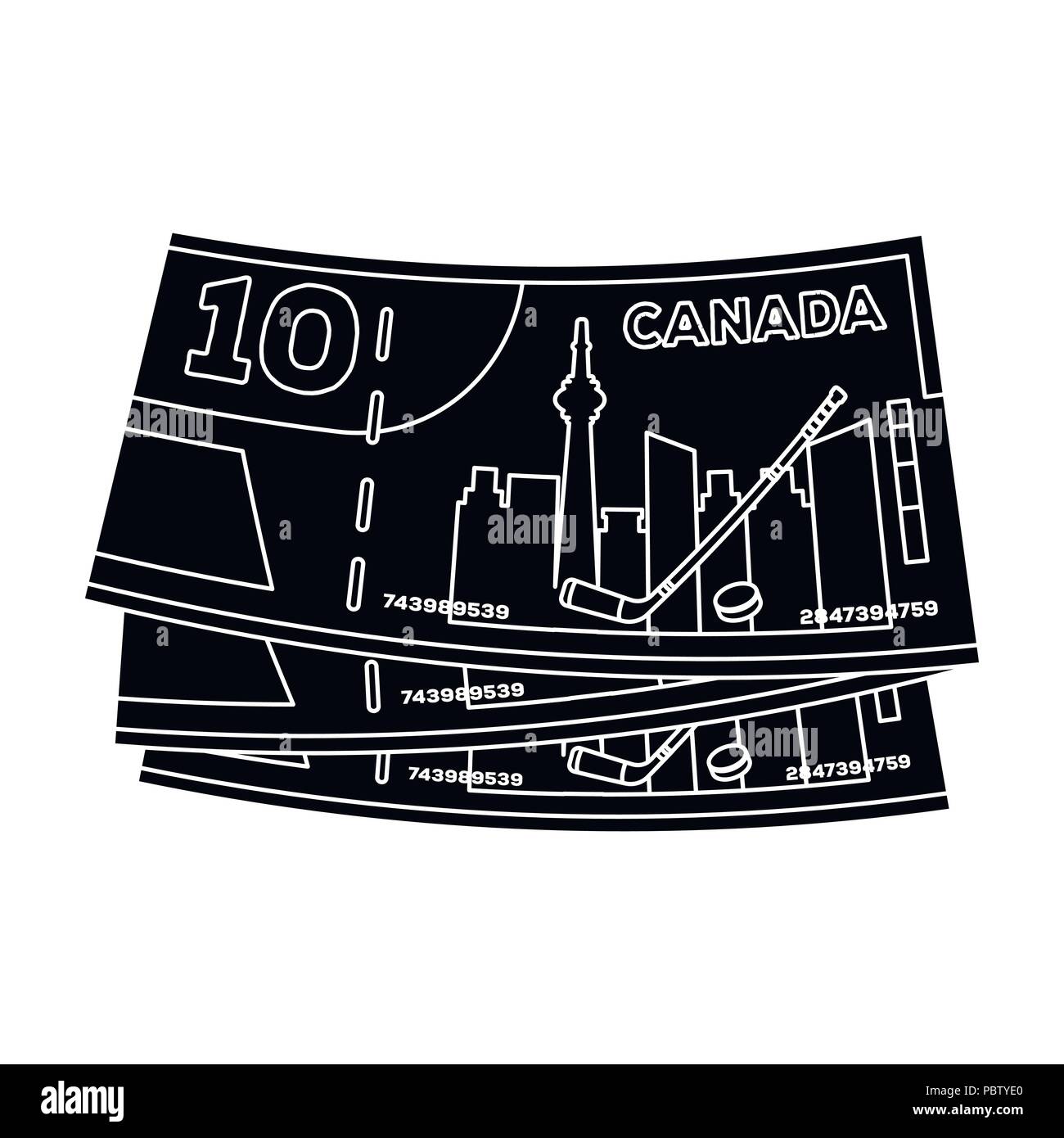 Canadian Dollar. Canada single icon in black style vector symbol stock ...