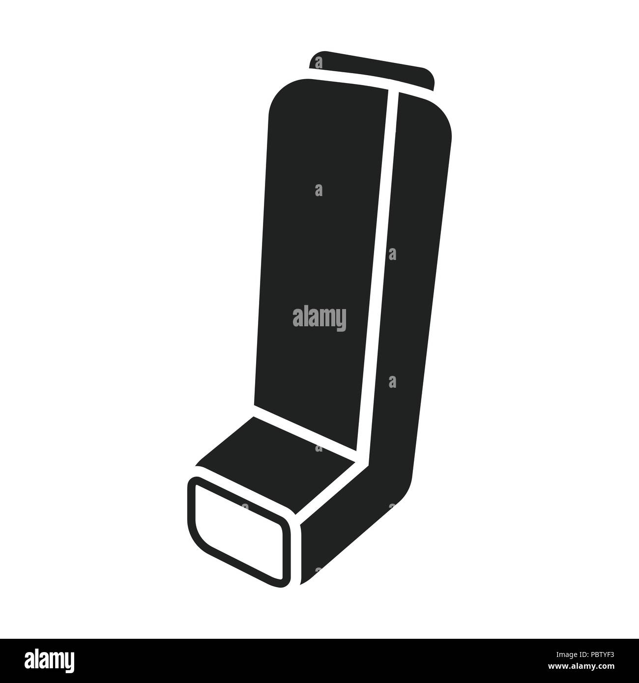 Inhaler icon in black style isolated on white background. Medicine and ...