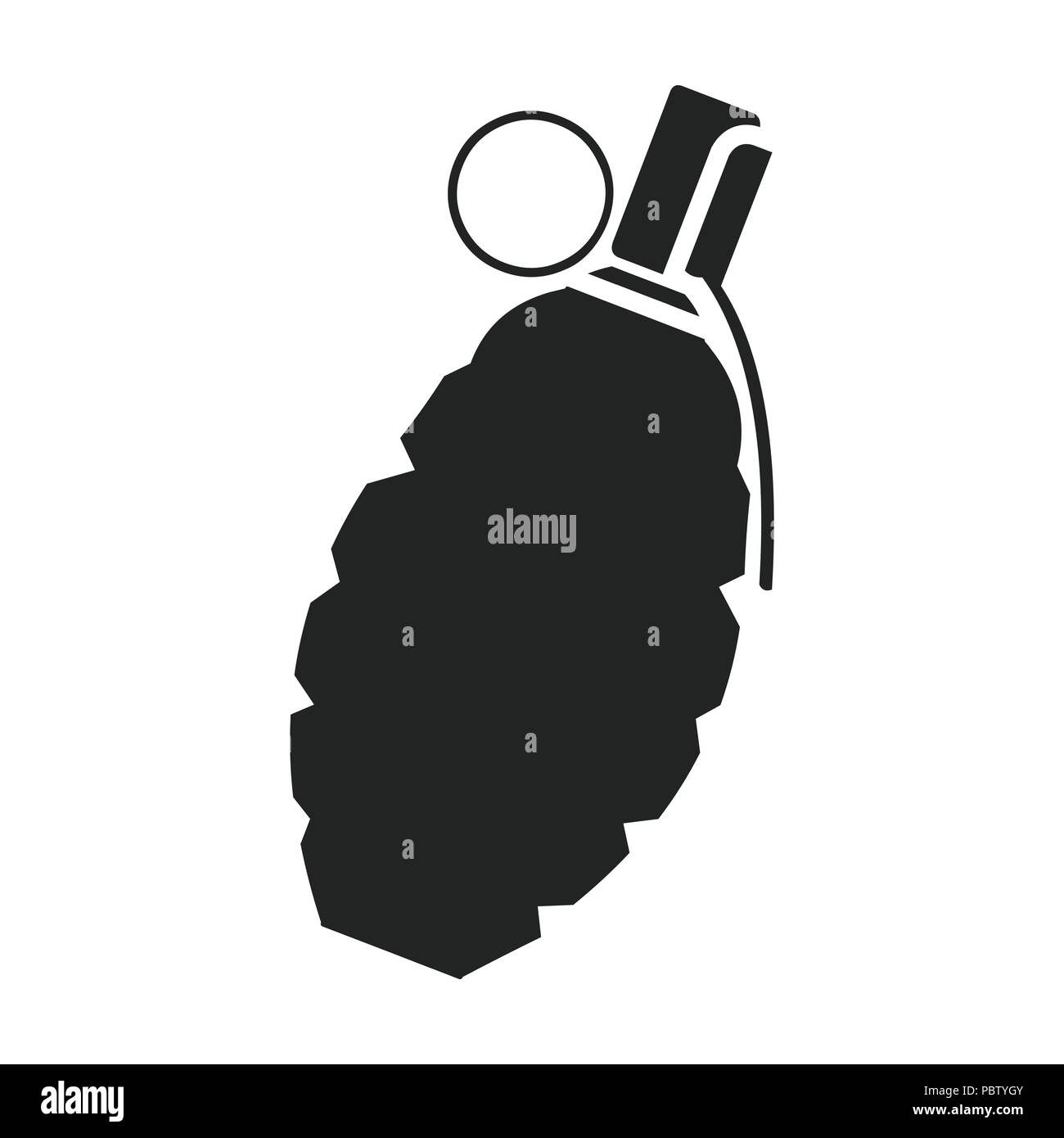 Grenade icon in black style isolated on white background. Weapon symbol ...