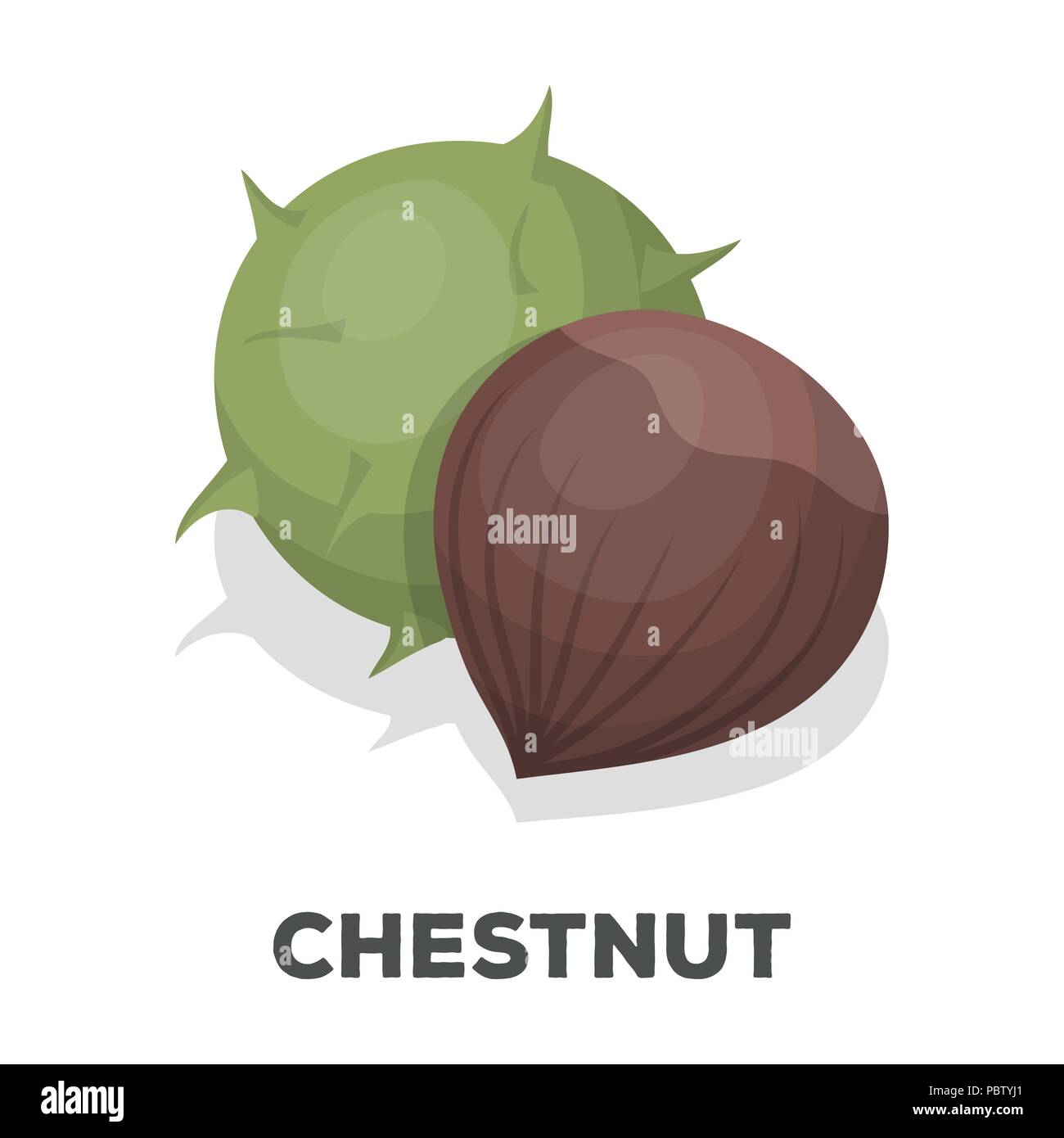 Chestnut.Different kinds of nuts single icon in cartoon style vector ...