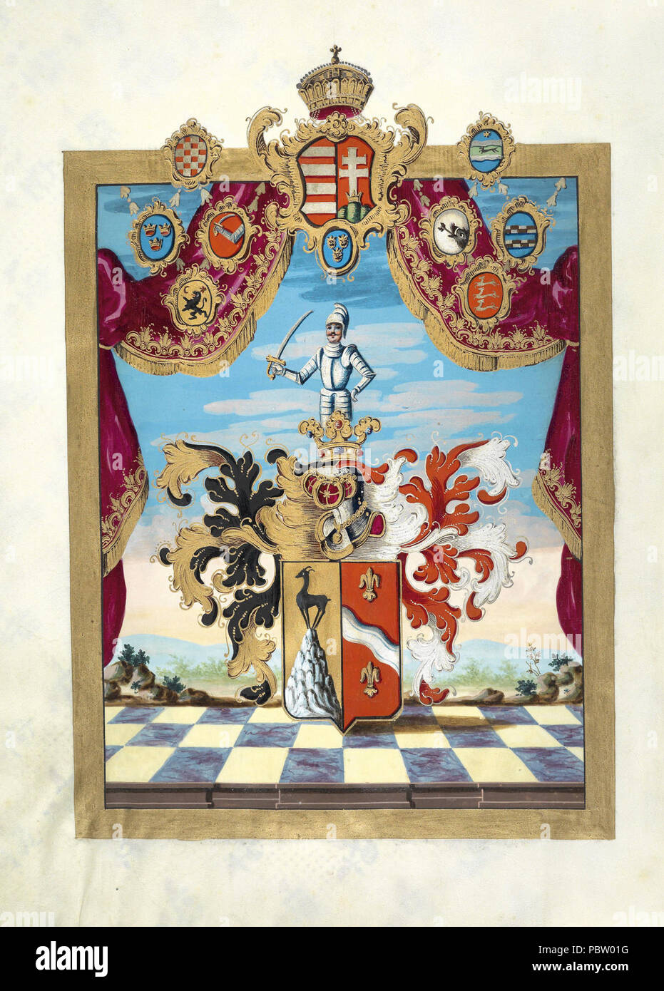 Adelsdiplom - Martony 1790 - Wappen Stock Photo - Alamy