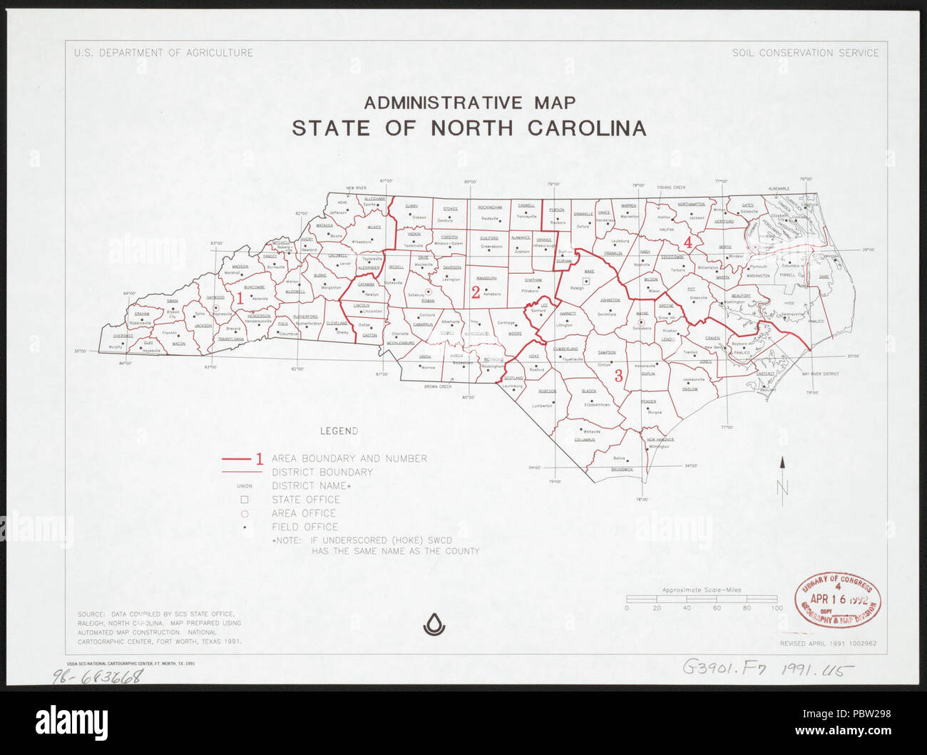 Administrative map, state of North Carolina Stock Photo - Alamy