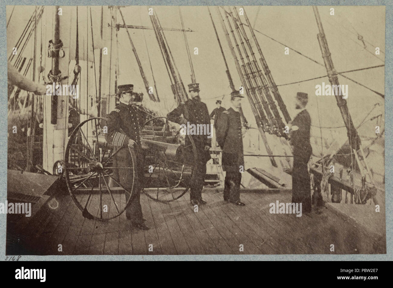 Admiral Farragut and Captain Drayton on deck of U.S. frigate Hartford ...