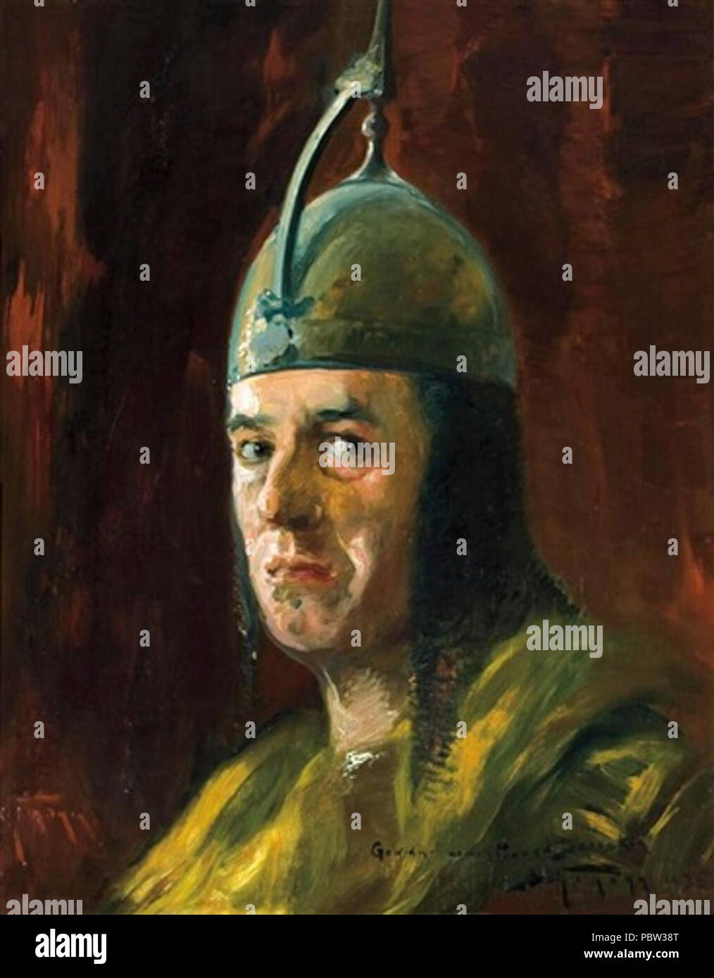 Adolf Behrman - Autoportret w hełmie 1936 Stock Photo - Alamy