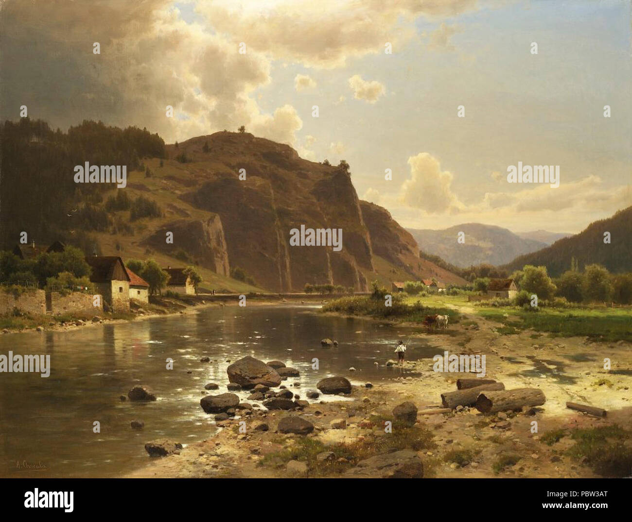 Adolf Chwala - Pohled od řeky II Stock Photo - Alamy