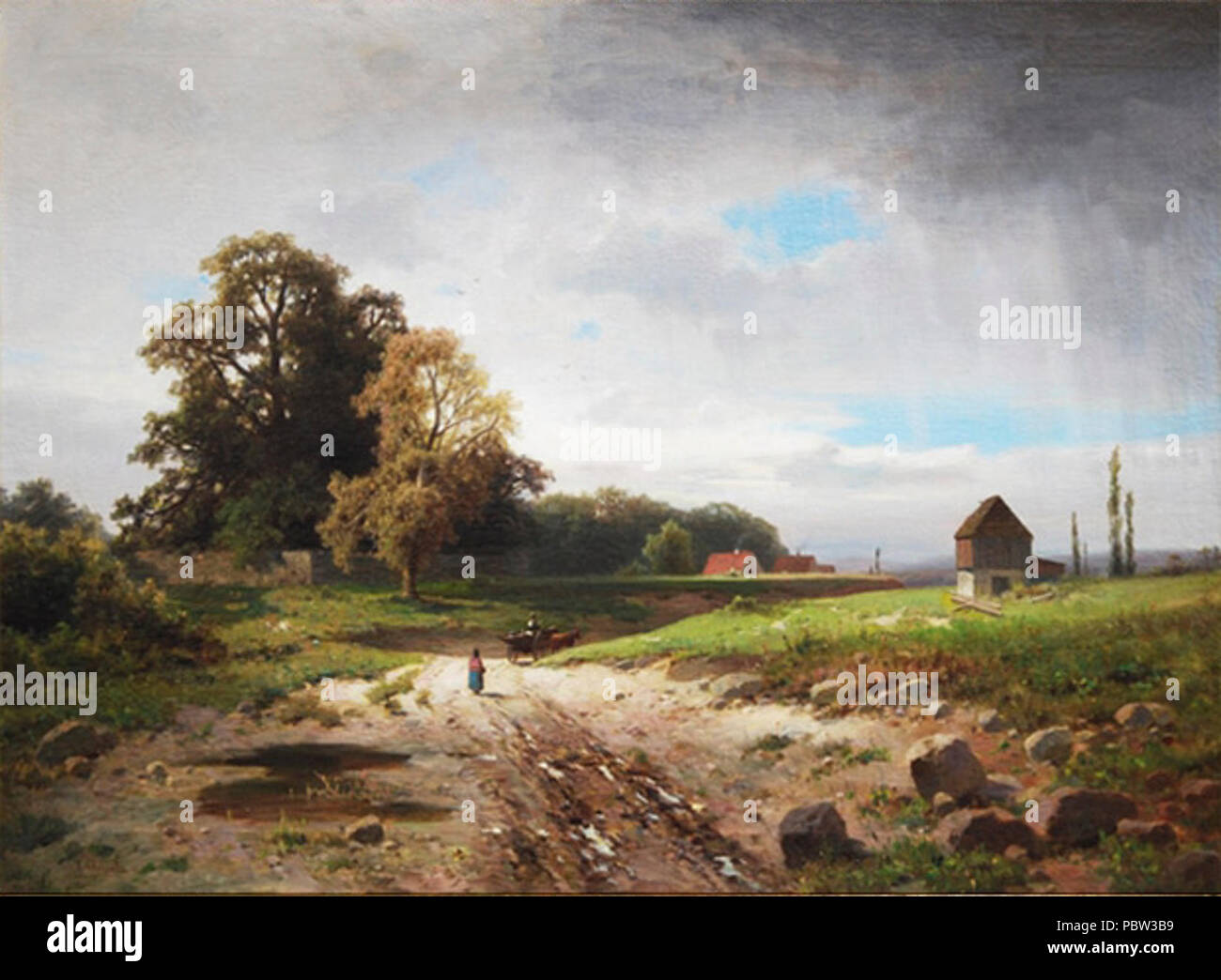 Adolf Chwala (1836-1900) - Krajina s povozem Stock Photo - Alamy