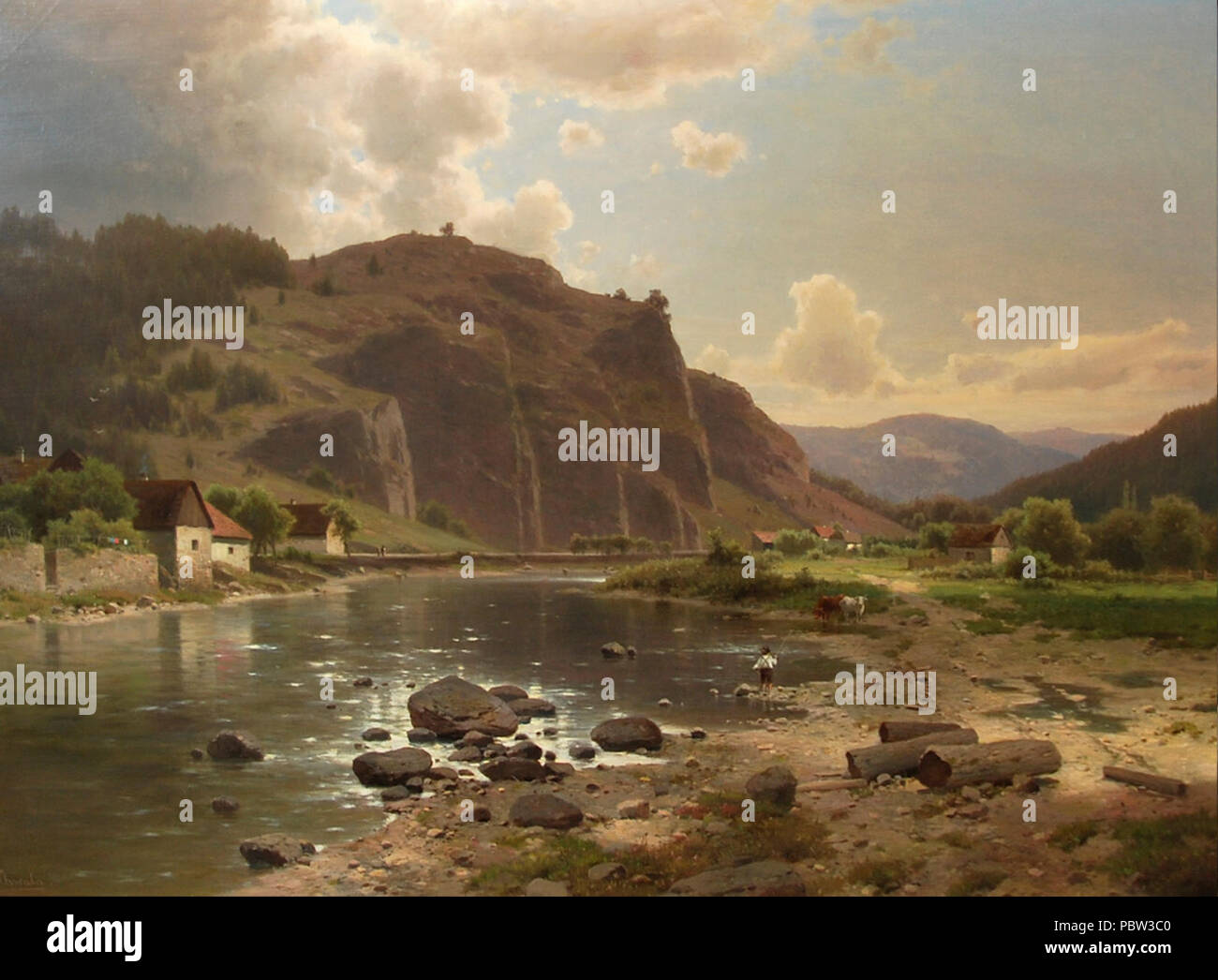 Adolf Chwala (1836-1900) - Skály nad řekou Stock Photo - Alamy